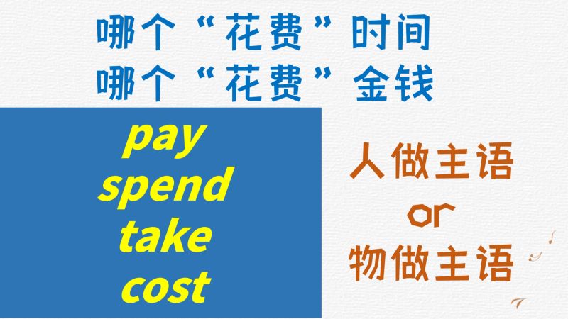 英语词汇辨析四个花费pay, spend, take, cost初中英语必备,教育,k12教育,好看视频