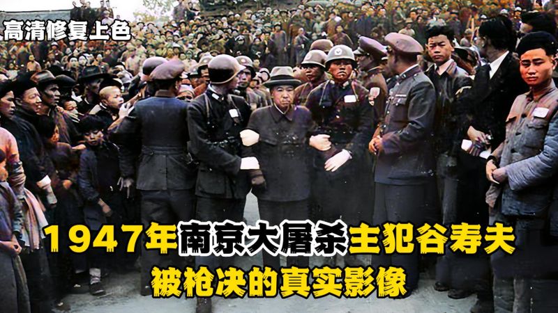 1947年南京大屠杀主犯谷寿夫等日本战犯，被枪决的真实影像！,历史,中国近代史,好看视频
